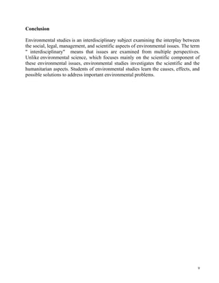 Environmental studies | PDF