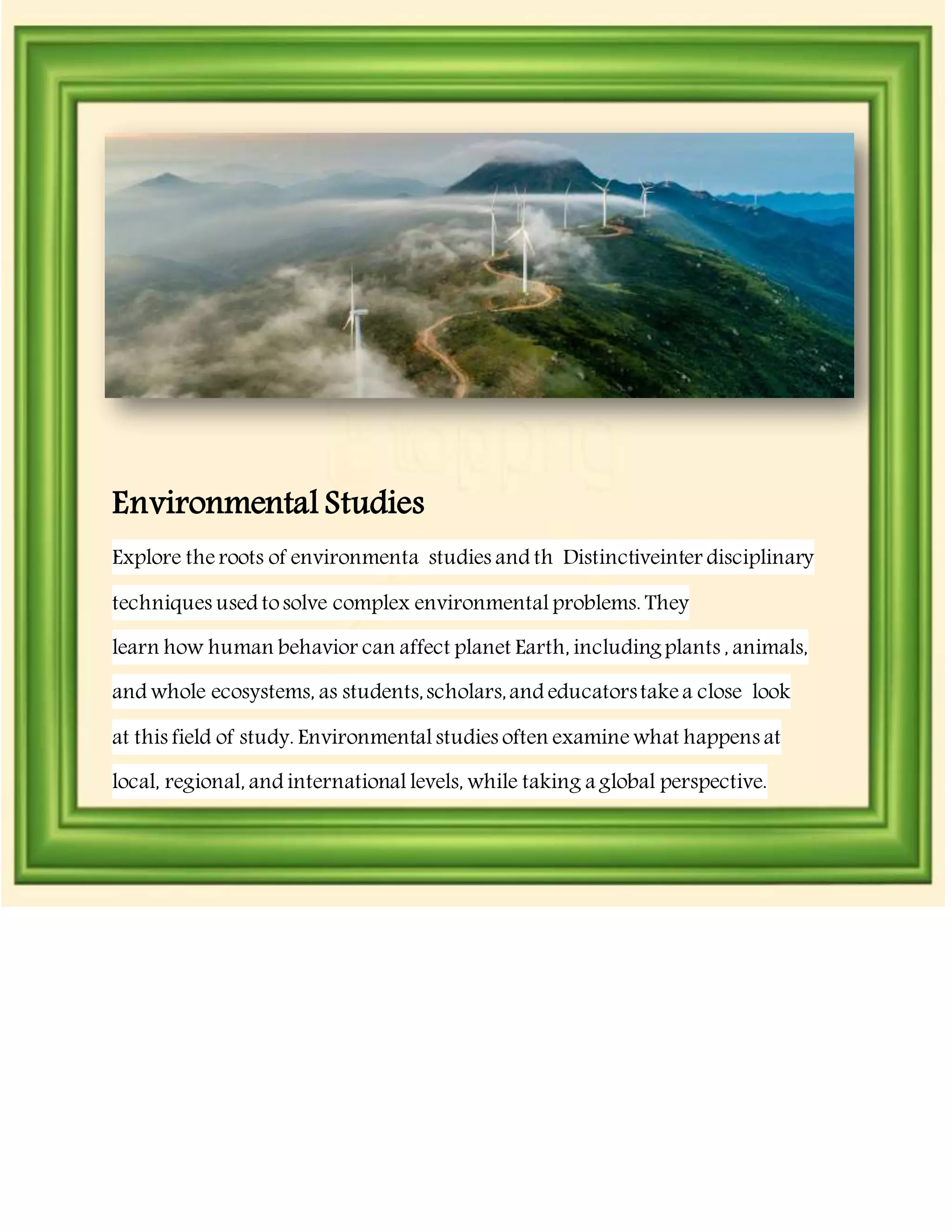 Environmental studies | PDF
