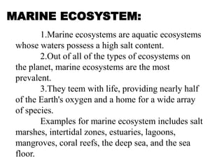 Environmental studies-AQUATIC ECOSYSTEM,THEIR TYPES AND THEIR ...