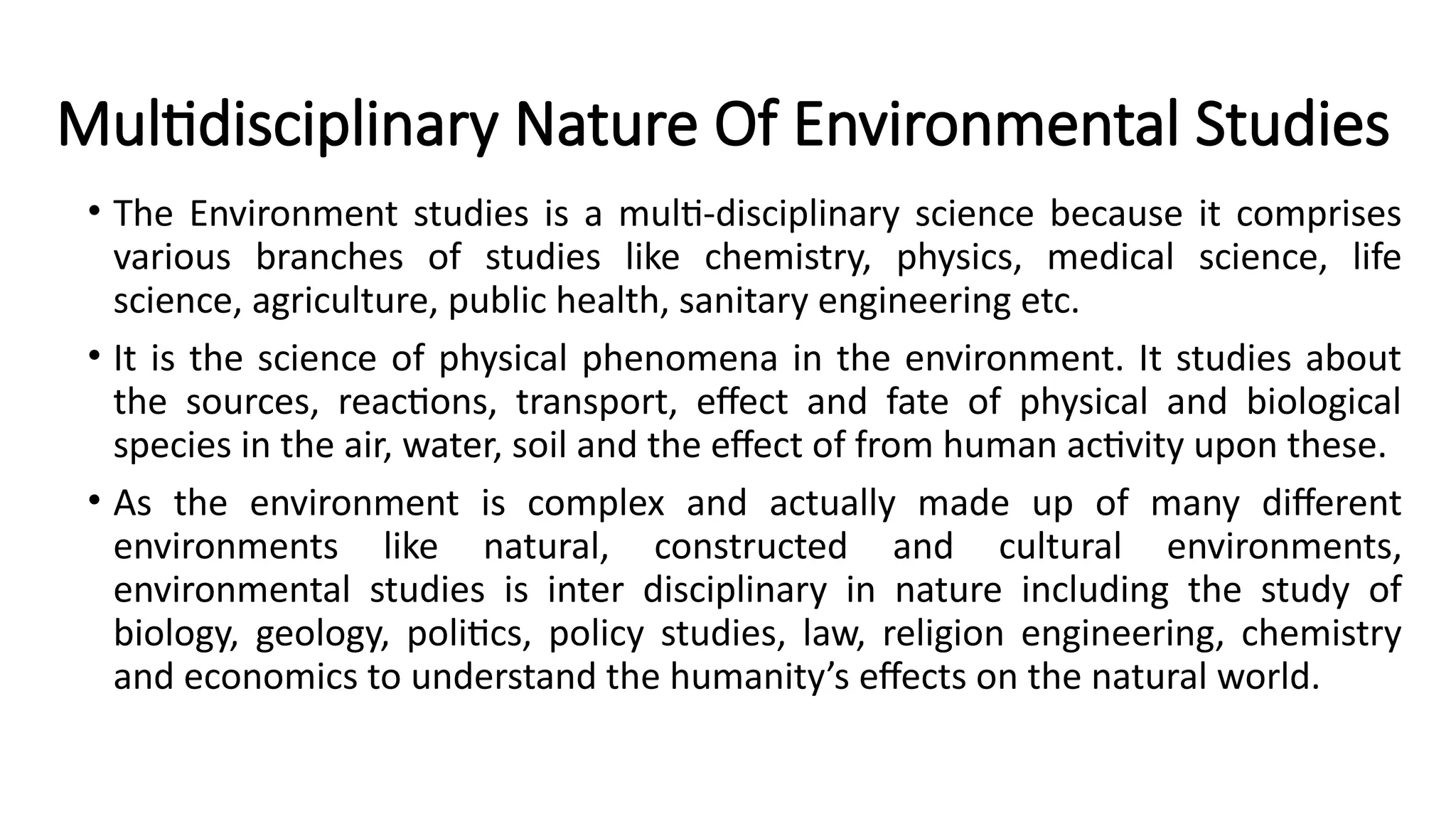 Environmental Studies.pptx Environmental Studies | PPTX