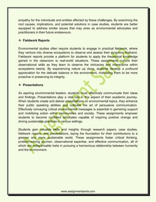 Environmental Studies Assignment Help: Nurturing a Sustainable Future | PDF