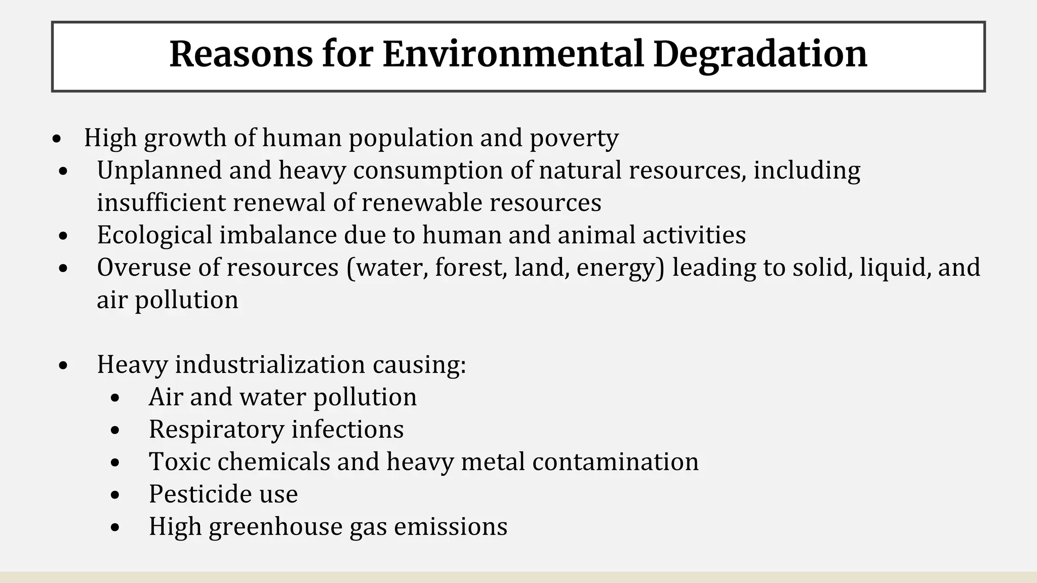Environmental Studiee-5- (Basics of Environmental Degradation) | PPT