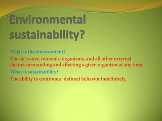 Environmental Sustainability Definition