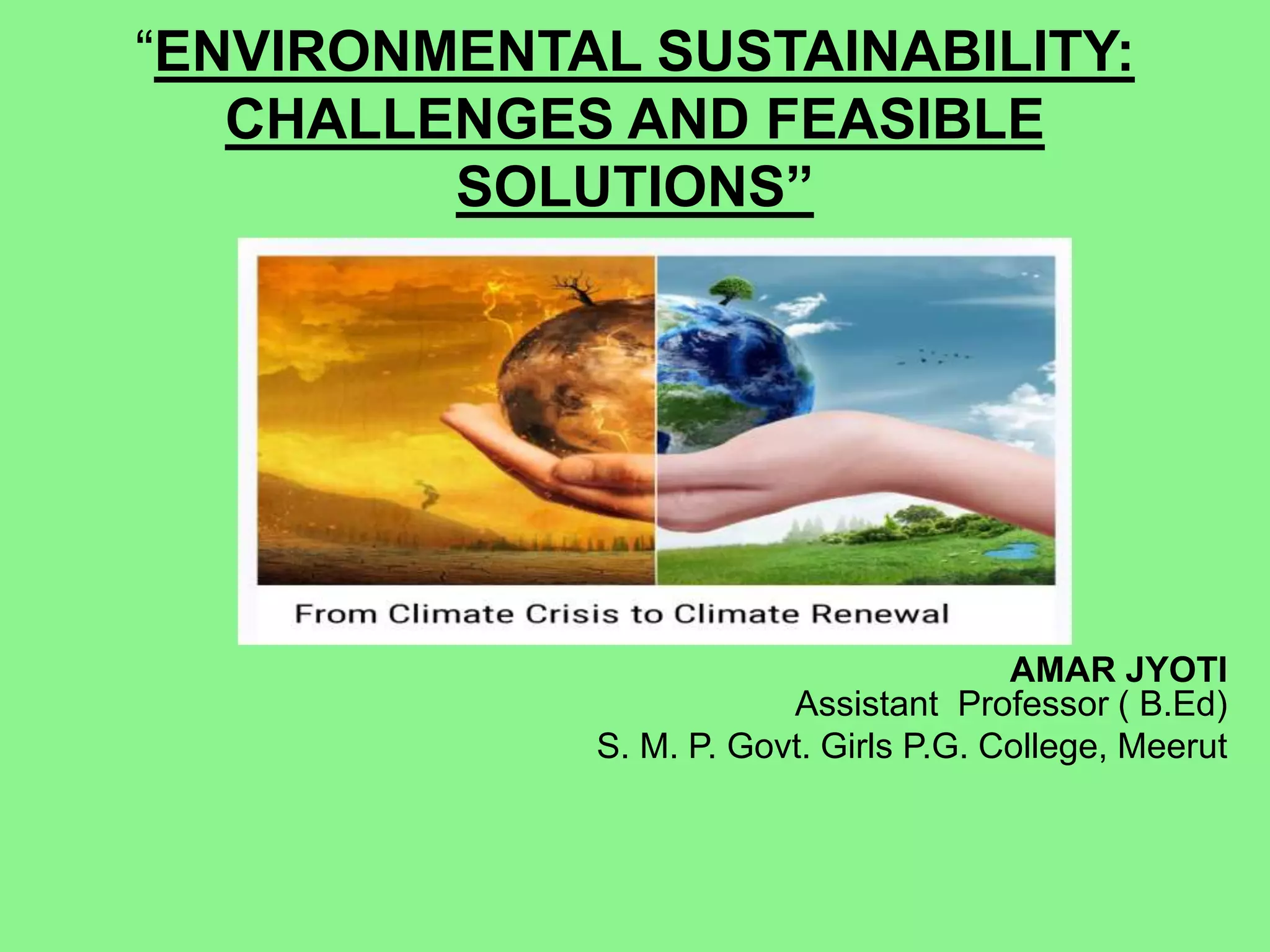 Environmental sustainability ppt | PPTX