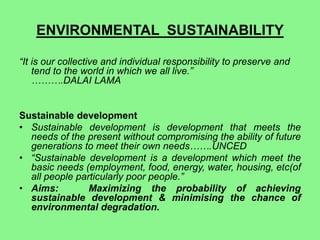 Environmental sustainability ppt | PPTX