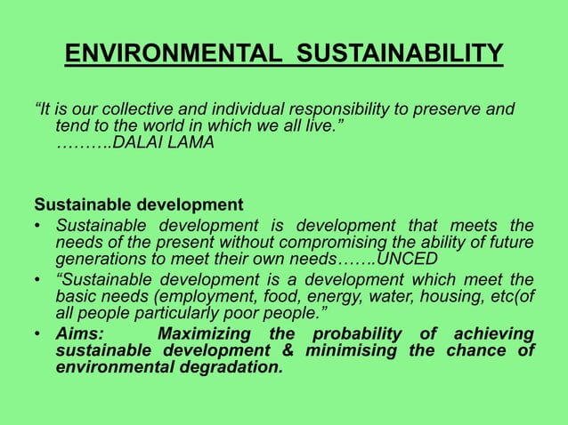 Environmental sustainability ppt | PPTX