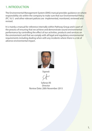 Environmental Systems Management (EMS) Manual | PDF