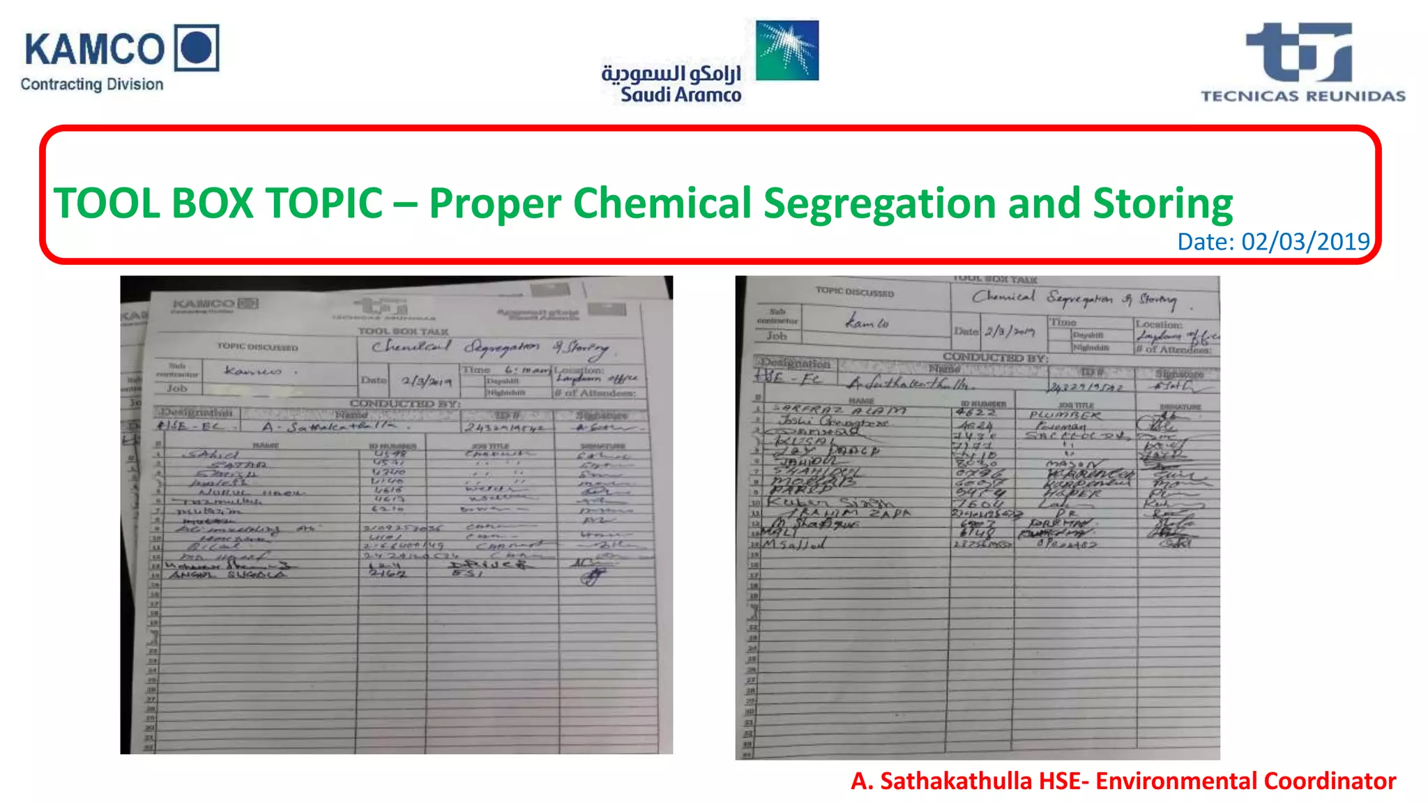 Environmental TBT chemicals segregation and storing | PPTX
