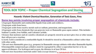 Environmental TBT chemicals segregation and storing | PPTX