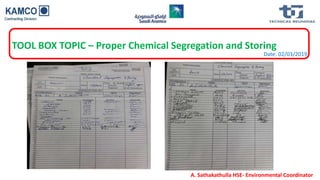 Environmental TBT chemicals segregation and storing | PPTX