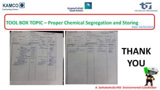 Environmental TBT chemicals segregation and storing | PPTX