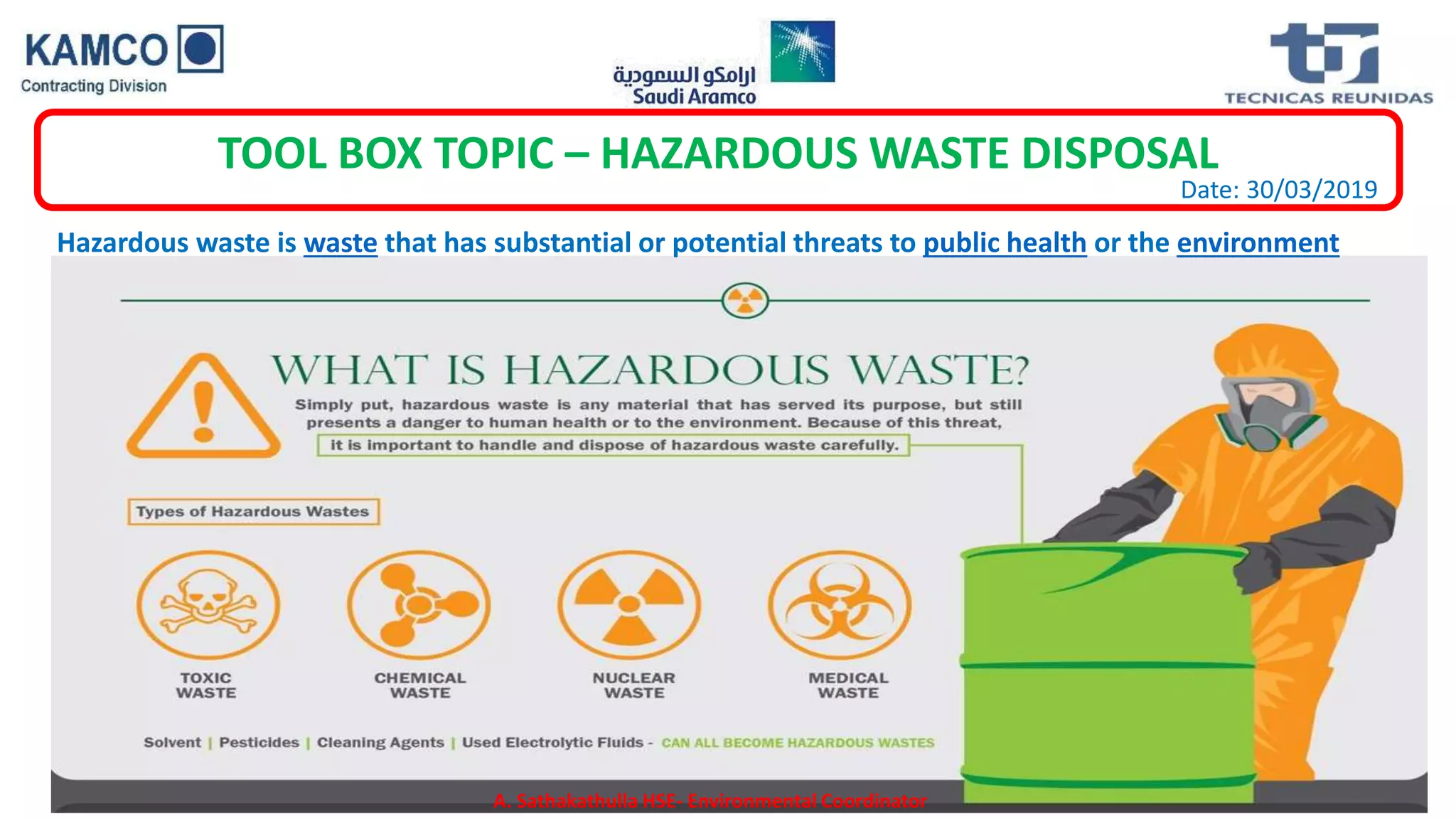 Environmental TBT hazardous waste disposal | PPTX