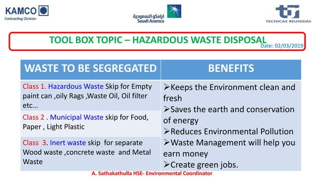 Environmental TBT hazardous waste disposal | PPTX