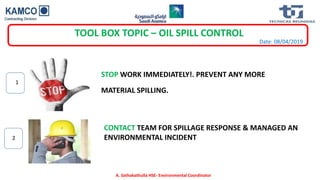 Environmental TBT oil spill control . april 2019. | PPTX