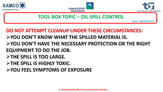 Environmental TBT oil spill control . april 2019. | PPTX
