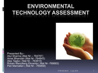 Environmental technology assessment presentation | PPT