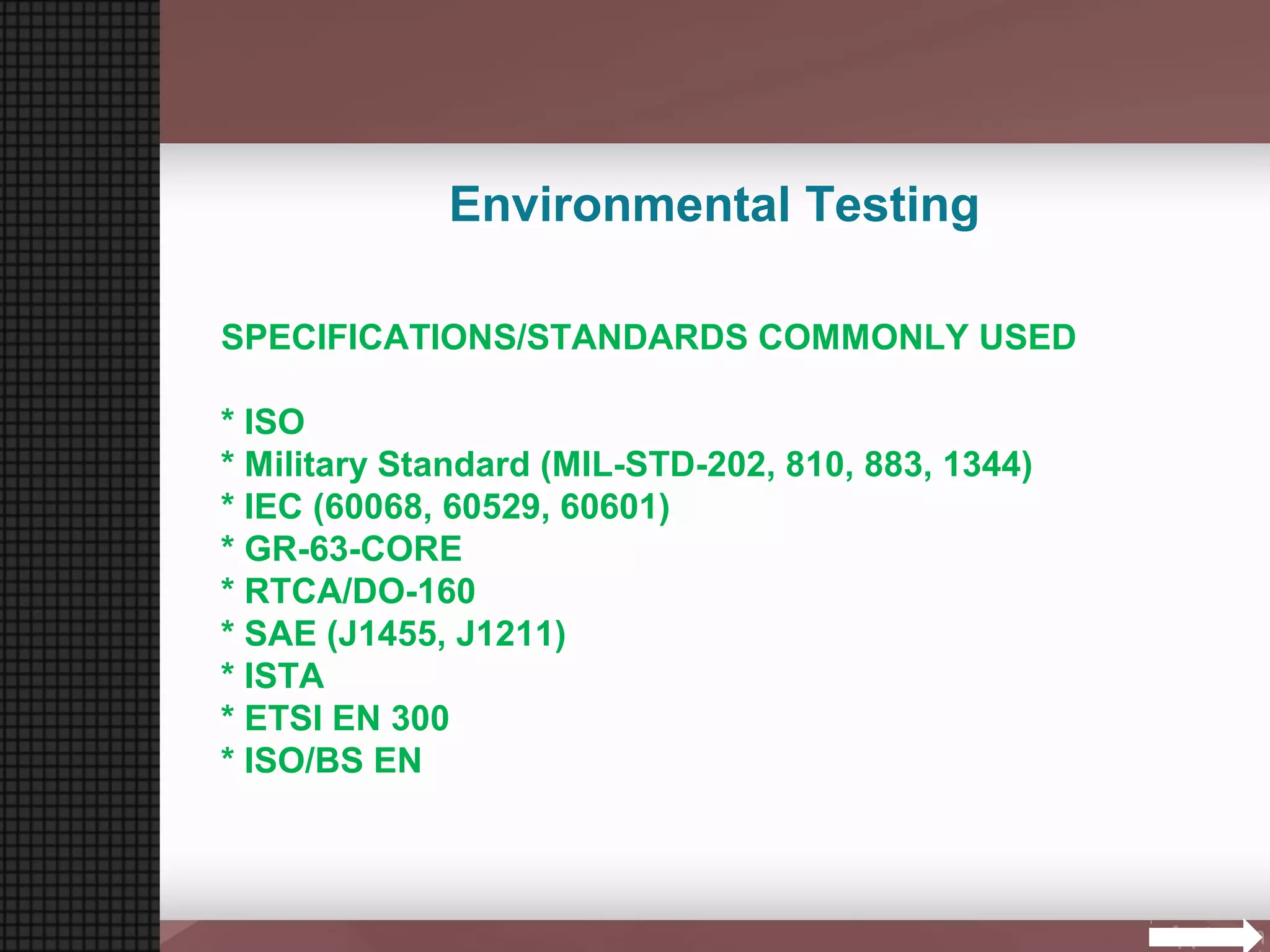 Environmental testing | PPT