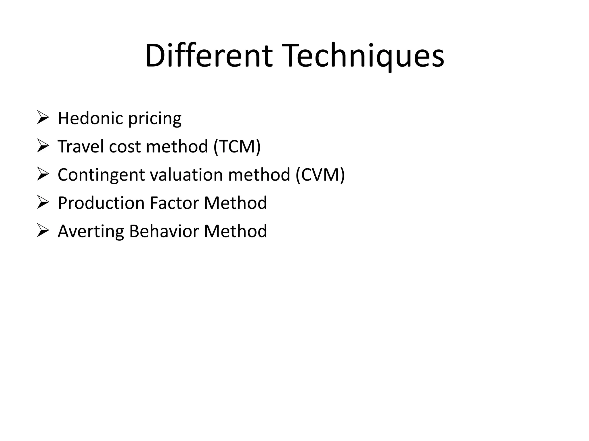 Environmental valuation techniques a review | PPTX