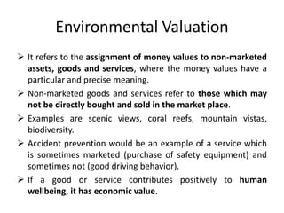 Environmental valuation techniques a review | PPTX
