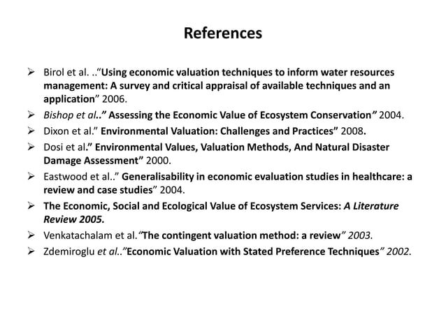 Environmental valuation techniques a review | PPTX | Business | Business and Finance