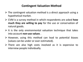 Environmental valuation techniques a review | PPTX