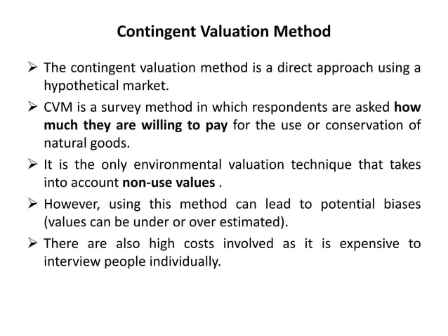 Environmental valuation techniques a review | PPTX | Business ...