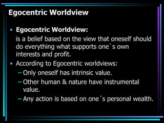 Environmental worldview short | PPT