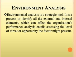 Environment analysis & Strategic management | PPTX