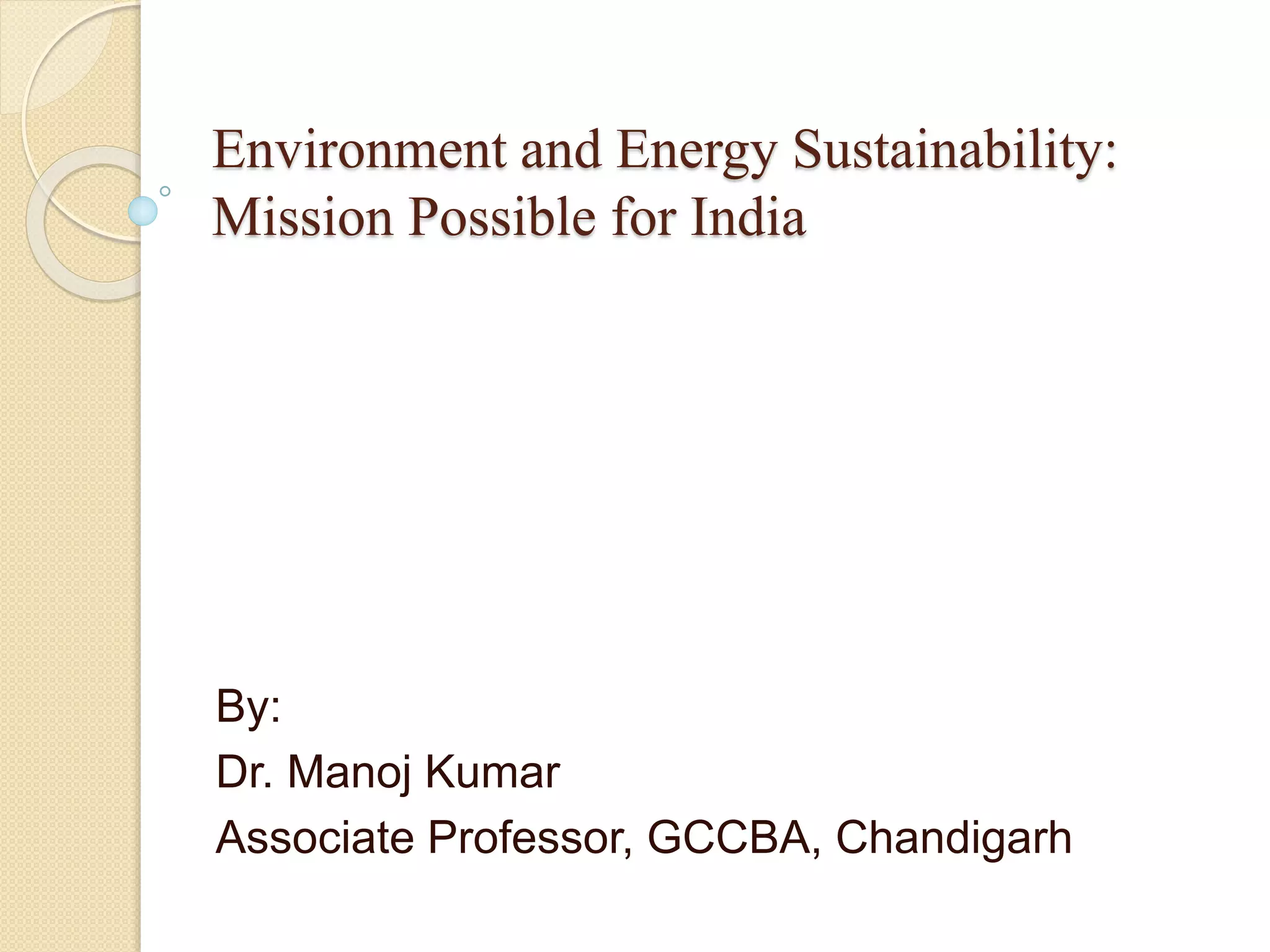 Environment and energy sustainability | PPTX