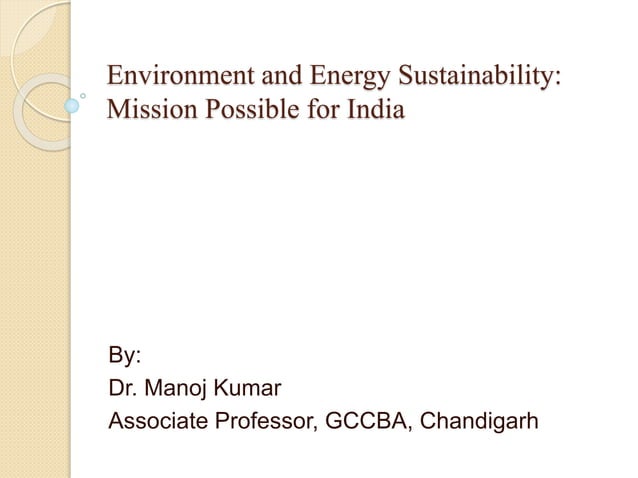 Environment and energy sustainability | PPT