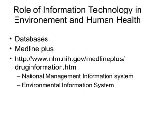 Environment and human health - science.ppt | Infectious Diseases ...