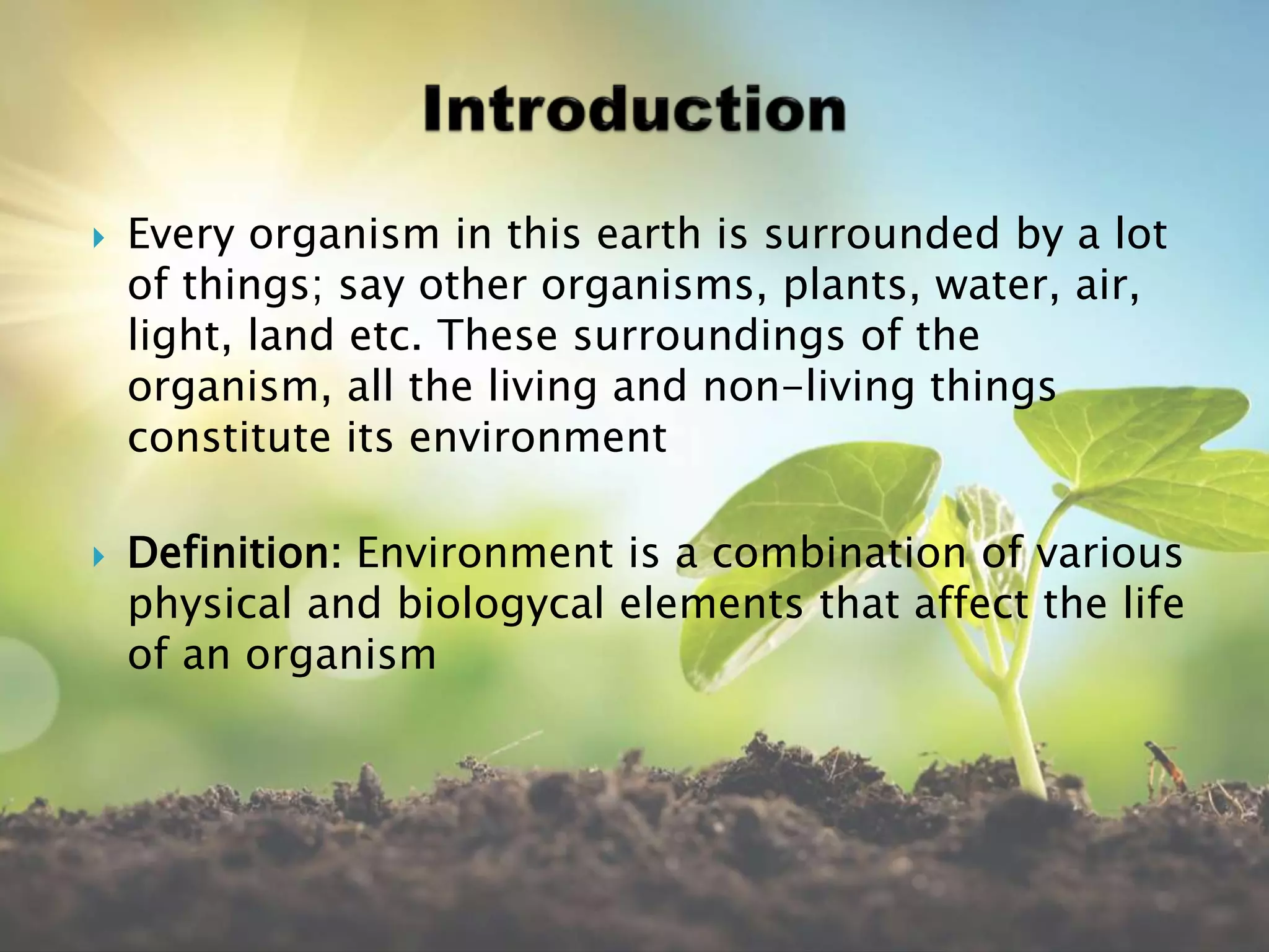 Environment and its components | PPTX | Environment | Science