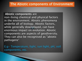 Environment and its components | PPTX | Environment | Science