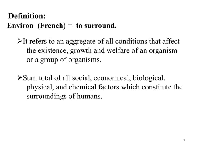 Environment and its multidimensional nature Definition scope and ...