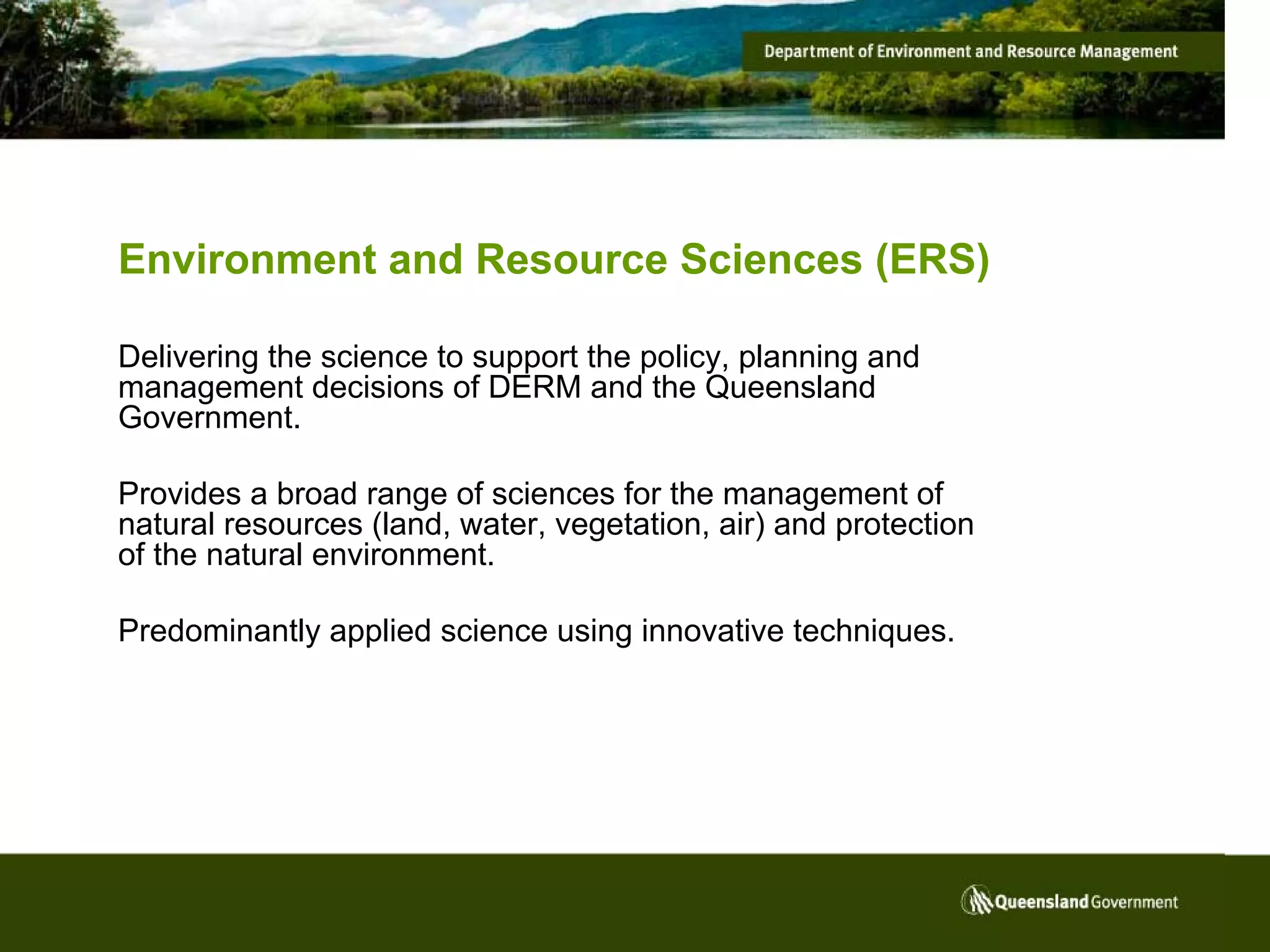 Environment and resource sciences, christine williams | PPT