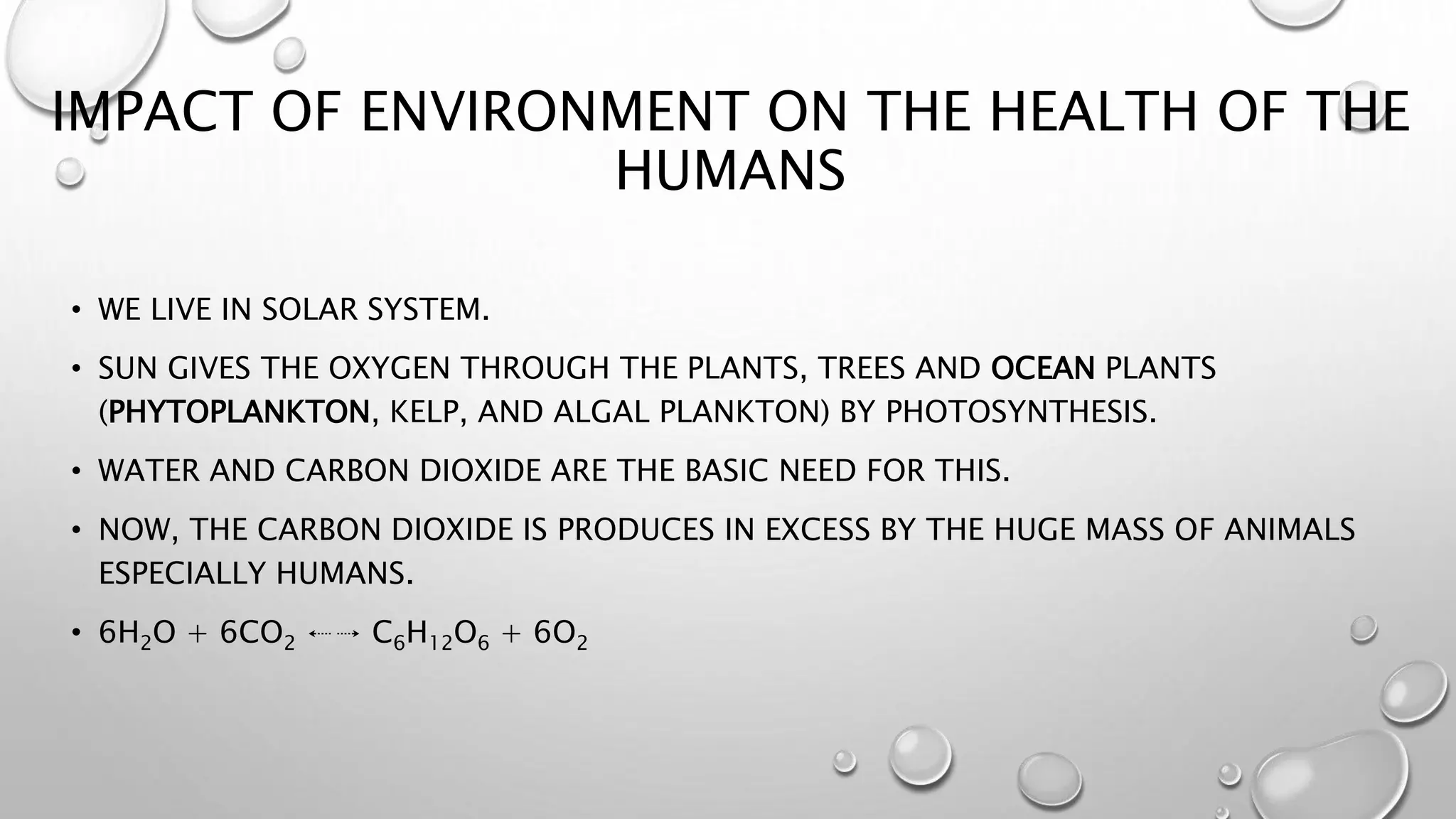 Impact of Environment on Health of humans | PPSX