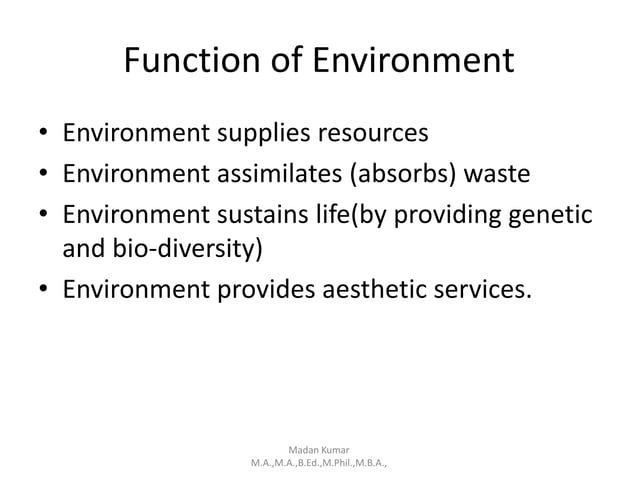 Environment and sustainable development | PPTX