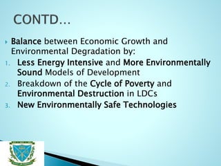 Environment and sustainable economic development | PPTX
