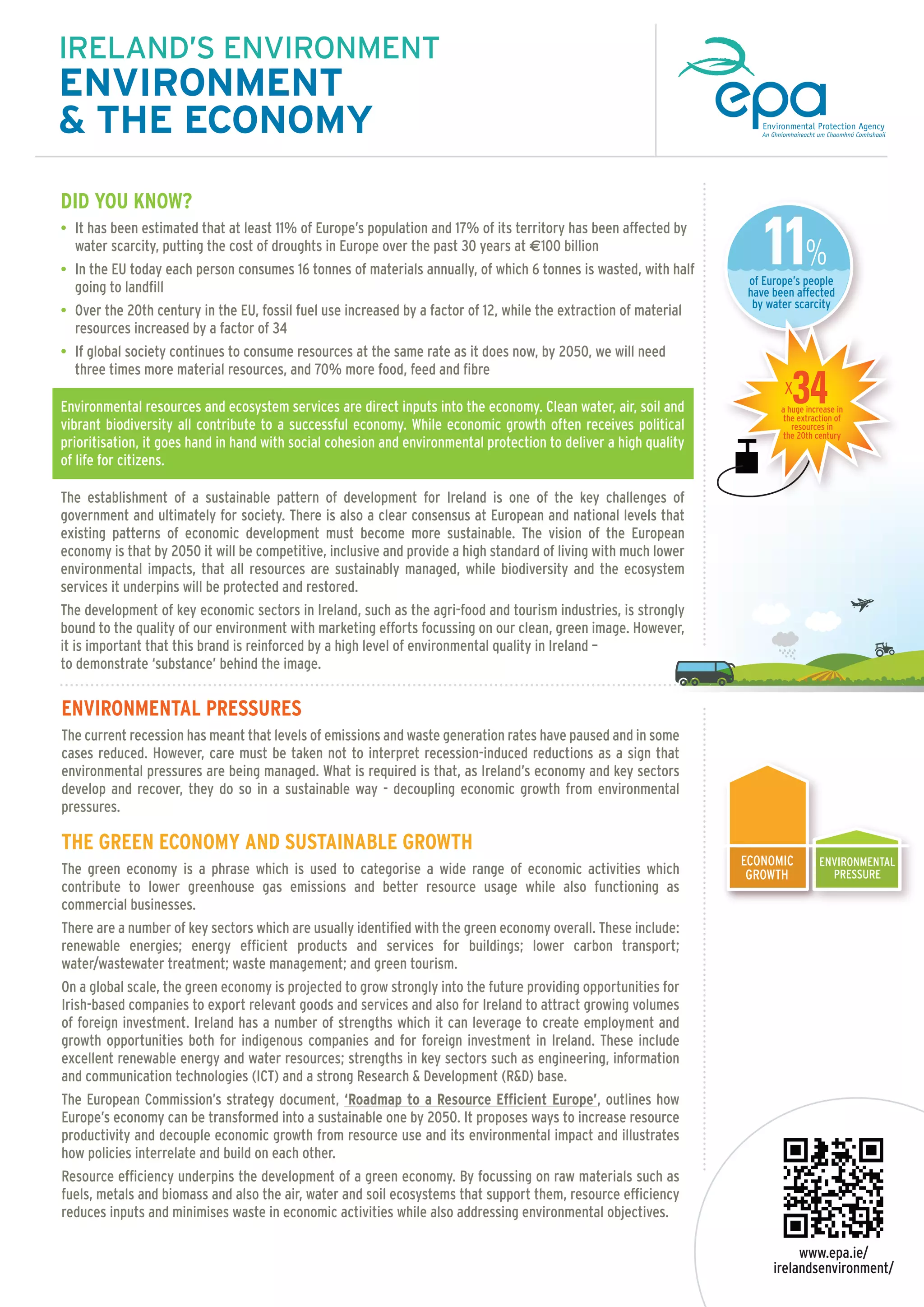 Environment and the economy - EPA Ireland Factsheet | PDF