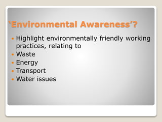 Environment awareness | PPTX