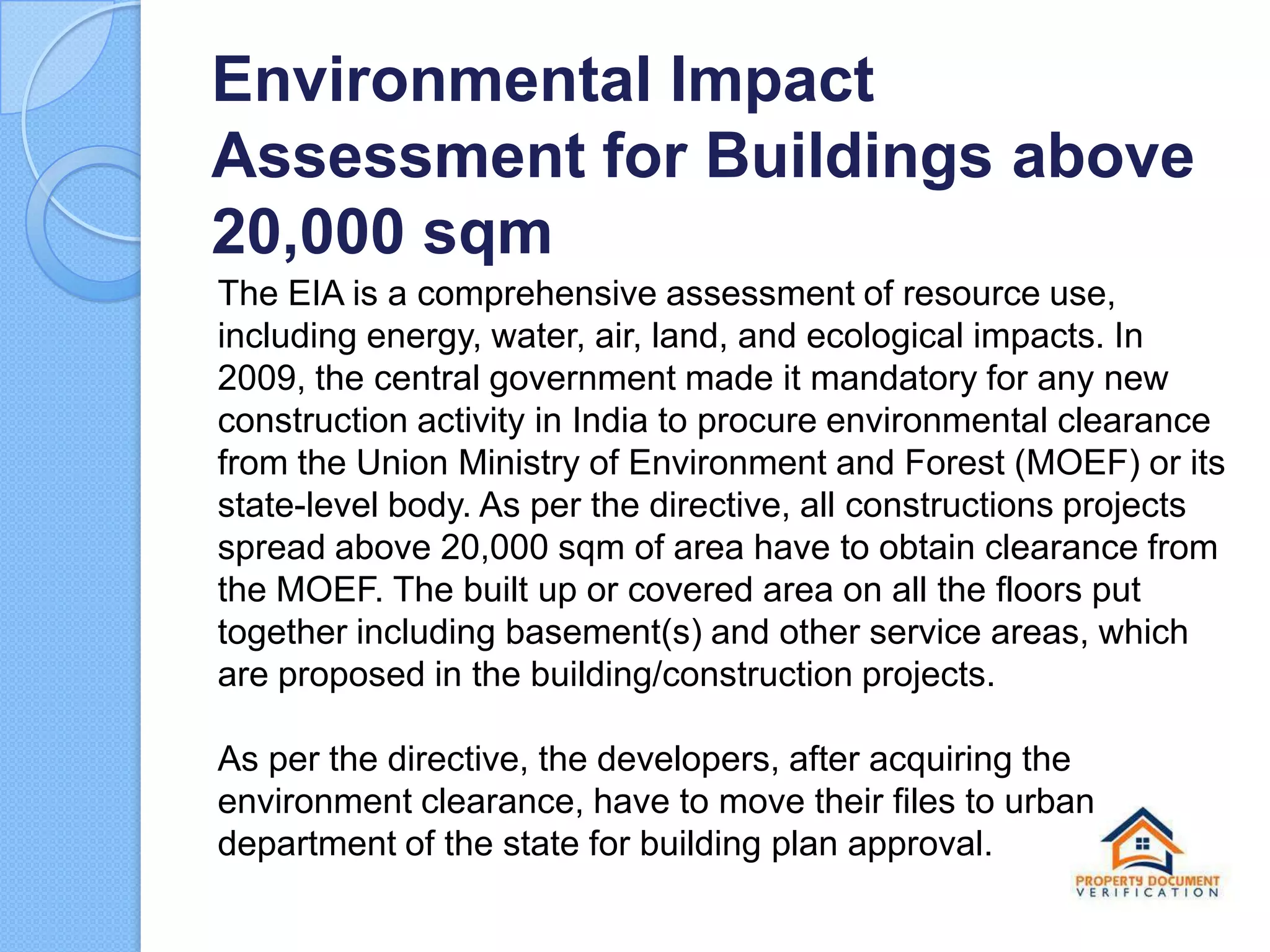 Environment clearance mandatory for real estate projects | PPTX