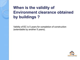 Environment clearance mandatory for real estate projects | PPTX