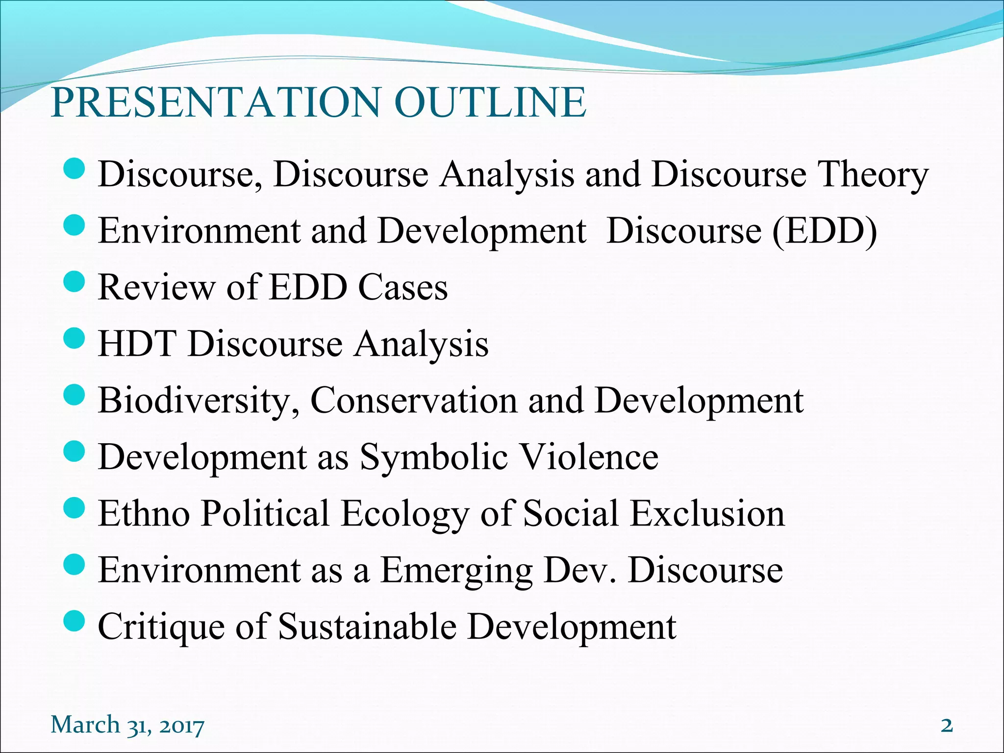 Environment and Development Discourse Analysis Presentaton | PPT ...