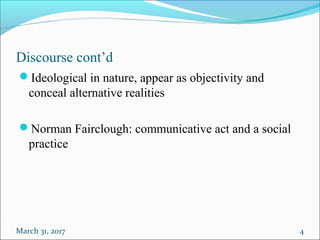 Environment and Development Discourse Analysis Presentaton | PPT