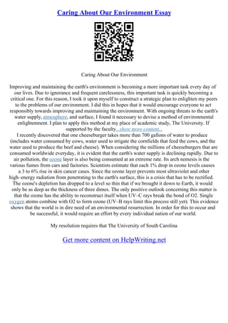 Environment Essay Writing | PDF | Geology | Science