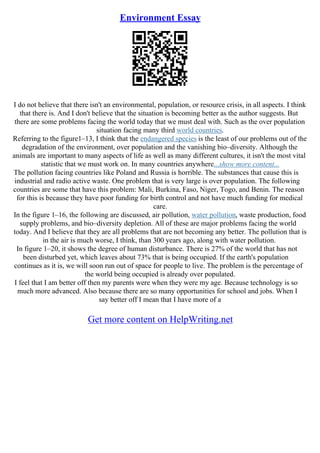 Environment Essay Writing | PDF | Geology | Science