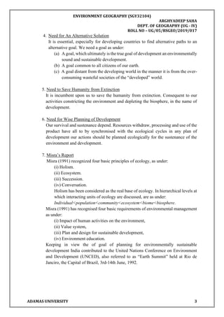 Environment geography question and answers | PDF