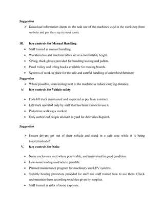 Environment health and safety issues in a furniture manufacturing ...