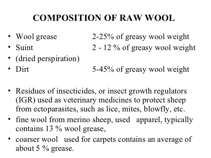 89 COMPOSITION OF WOOL - CompositionOF