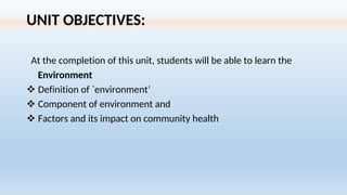 environment, its components,and impact in CHN | PDF